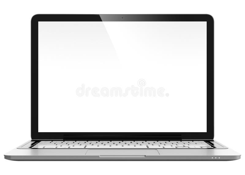Modern Laptop Mockup on White Background Vector Illustration Stock ...
