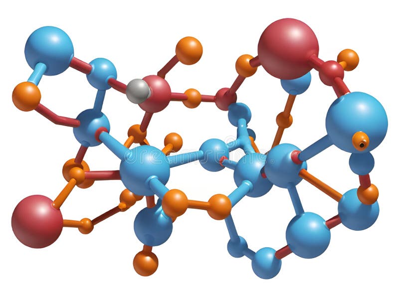 3d Image of Molecule Structure Isolated on White Stock Illustration ...