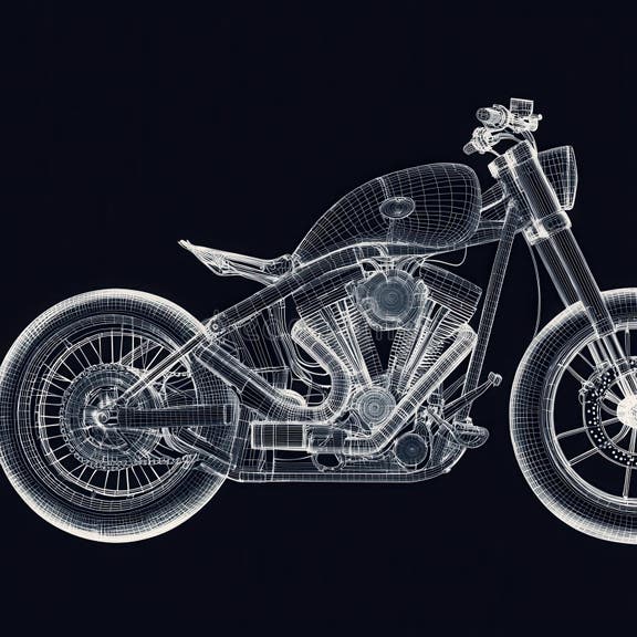 3d Image of a Motorcycle Showcasing Detailed Design and Structure from ...