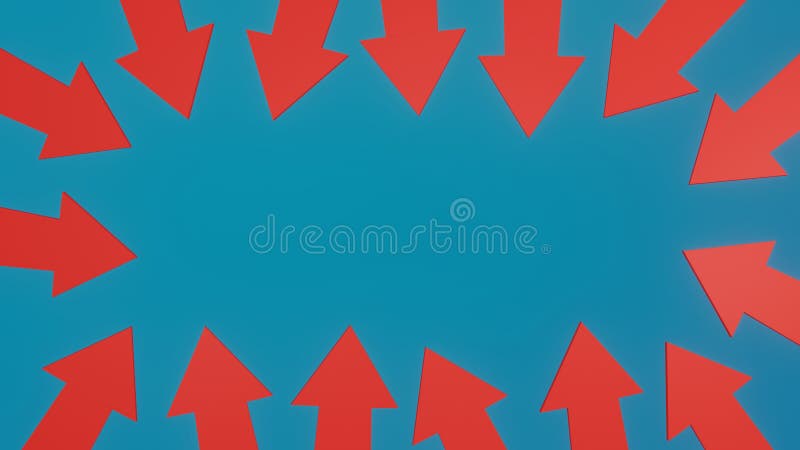 3d Image Multi-colored Pointers, Arrows Stock Illustration ...
