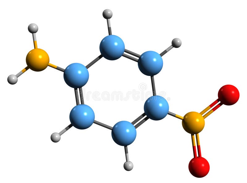 3D Image of Nitroaniline Skeletal Formula Stock Illustration ...