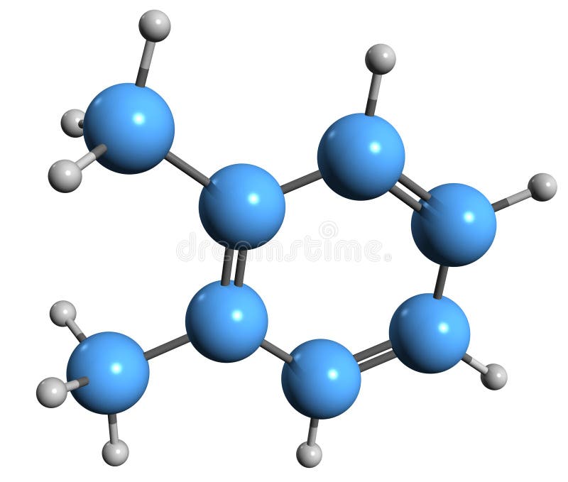 3D Image of O-Xylene Skeletal Formula Stock Illustration - Illustration ...