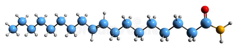 3D Image of Oleamide Skeletal Formula Stock Illustration - Illustration ...