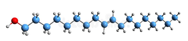 3D Image of Oleyl Alcohol Skeletal Formula Stock Illustration ...