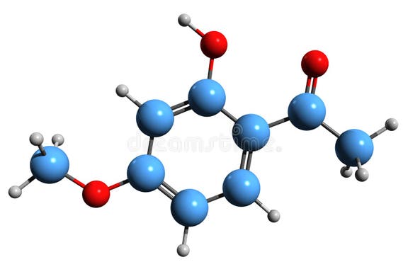 3D Image of Paeonol Skeletal Formula Stock Illustration - Illustration ...