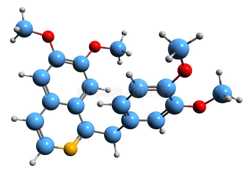 3D Image of Papaverine Skeletal Formula Stock Illustration ...