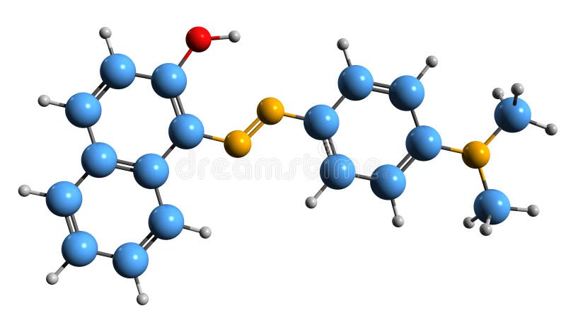 3D Image of Para Red Skeletal Formula Stock Illustration - Illustration ...