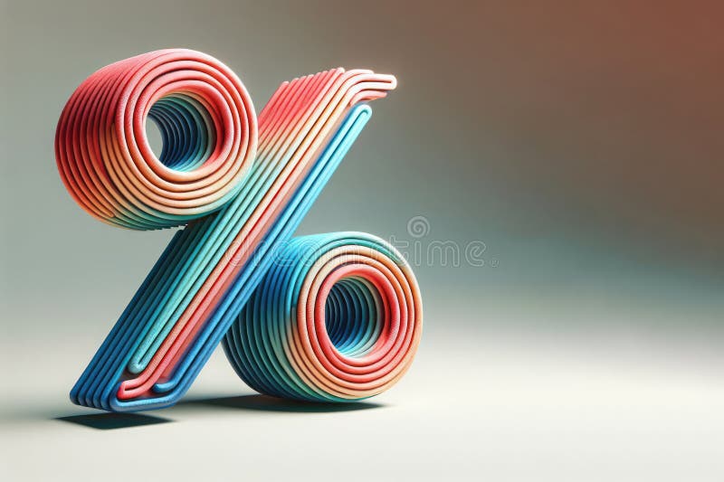 3D Image of a Percentage Sign. Place for Text. Stock Illustration ...