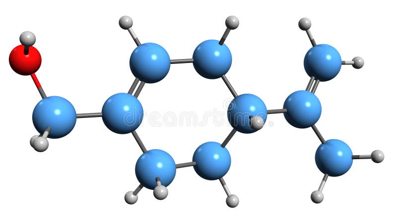 3D Image of Perillyl Alcohol Skeletal Formula Stock Illustration ...