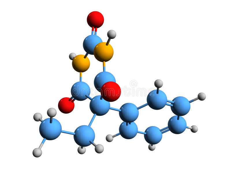 3D Image of Phenobarbital Skeletal Formula Stock Illustration ...