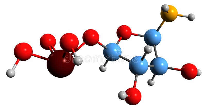 3D Image of Phosphoribosylamine Skeletal Formula Stock Illustration ...