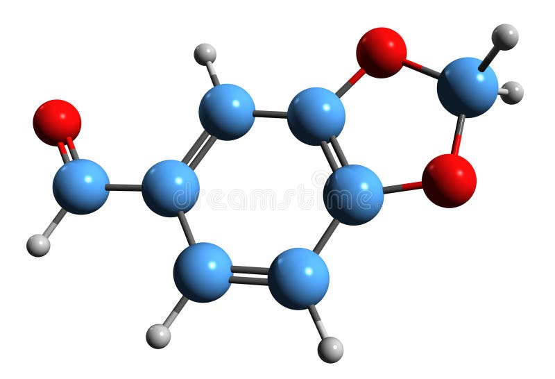 3D Image of Piperonal Skeletal Formula Stock Illustration ...