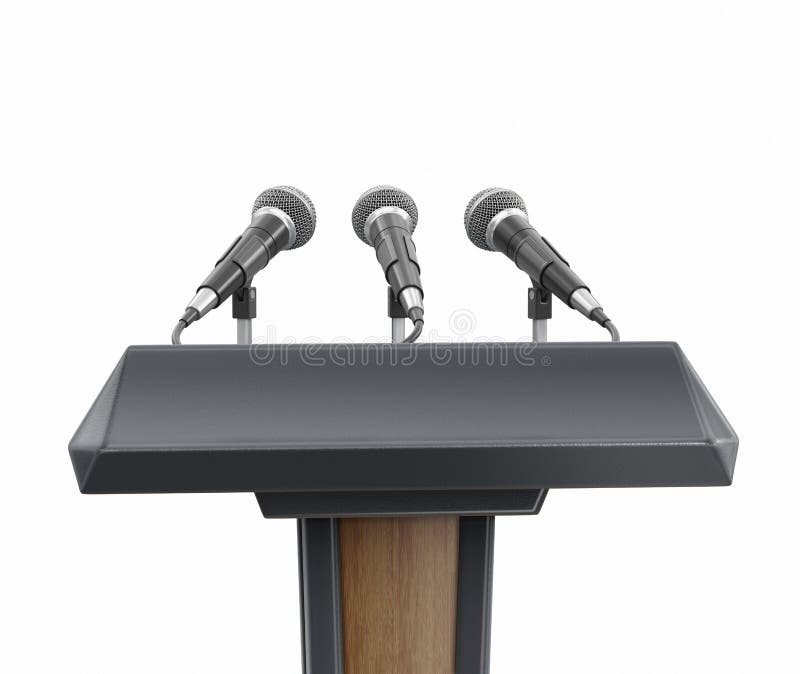 Podium Lectern with Microphones and Bosnia and Herzegovina Flag in ...