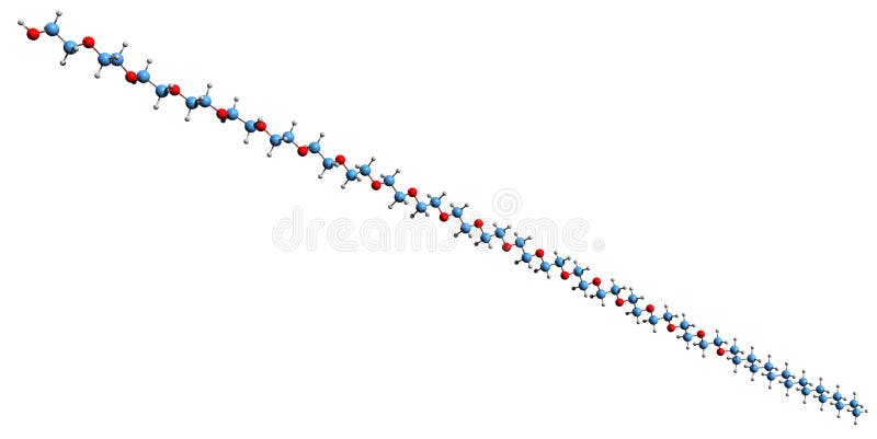 3D Image of Polyethylene Glycol Skeletal Formula Stock Illustration ...