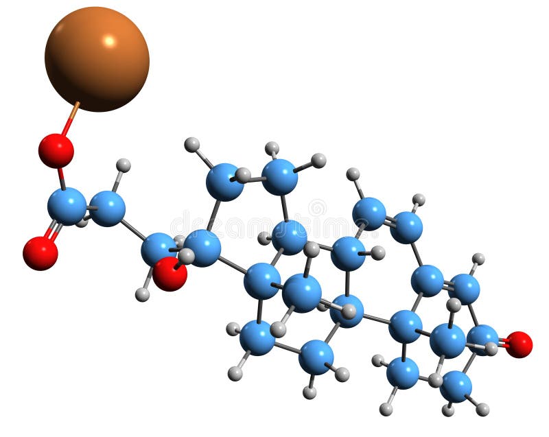 3D Image of Potassium Canrenoate Skeletal Formula Stock Illustration ...