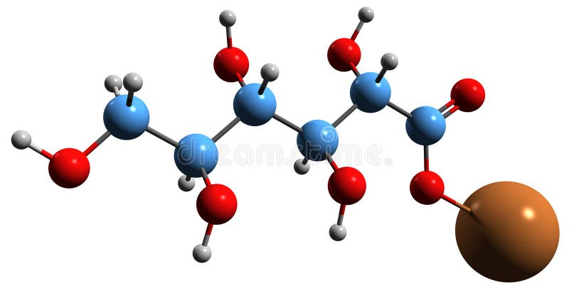 3D Image of Potassium Gluconate Skeletal Formula Stock Illustration ...