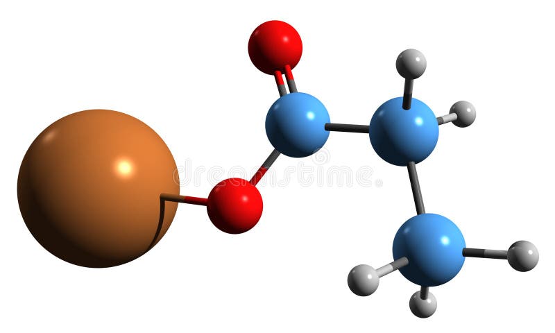3D Image of Potassium Propanoate Skeletal Formula Stock Illustration ...