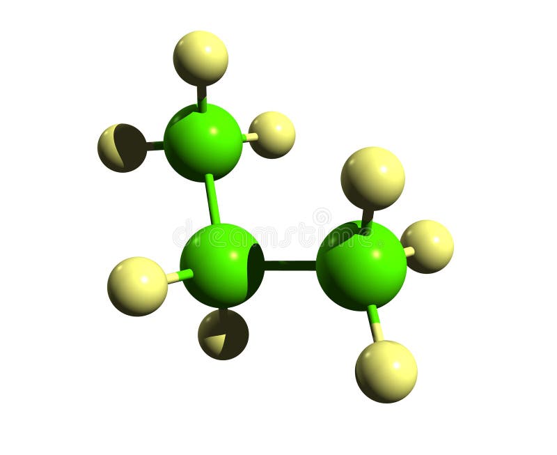 3D Image of Propane Skeletal Formula Stock Illustration - Illustration ...