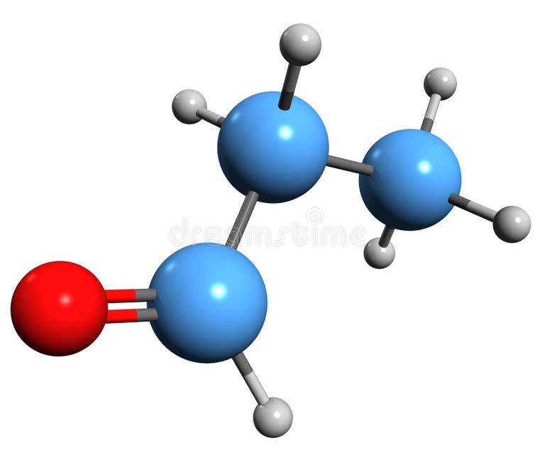 3D Image of Propionaldehyde Skeletal Formula Stock Illustration ...