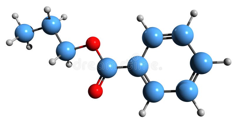 3D Image of Propyl Benzoate Skeletal Formula Stock Illustration ...