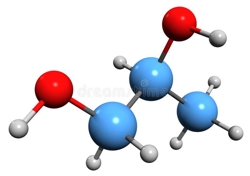 3D Image of Propylene Glycol Skeletal Formula Stock Illustration ...