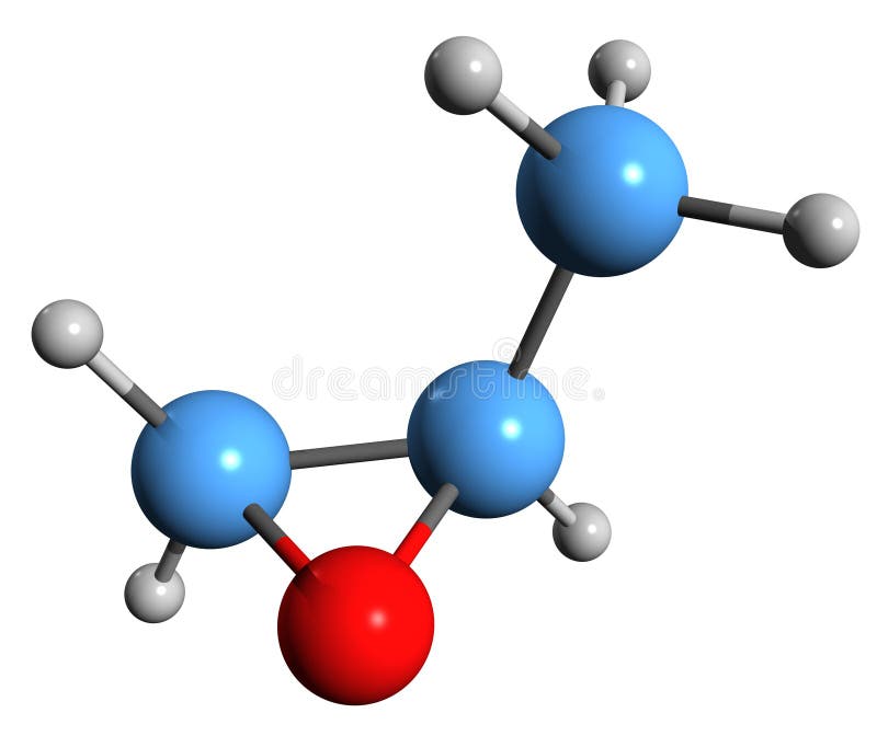 3D Image of Propylene Oxide Skeletal Formula Stock Illustration ...