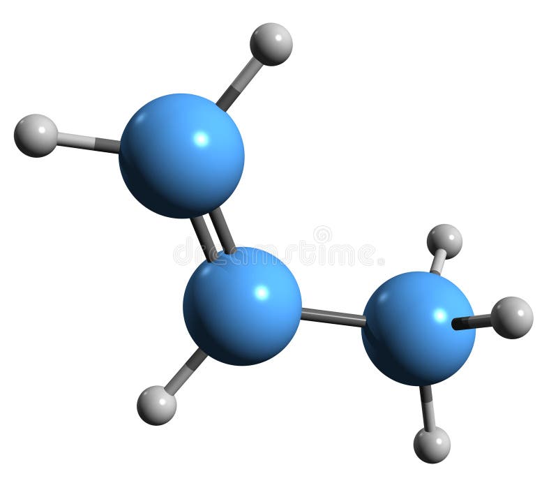3D Image of Propylene Skeletal Formula Stock Illustration ...