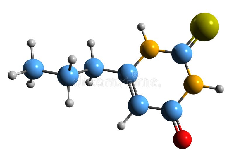 3D Image of Propylthiouracil Skeletal Formula Stock Illustration ...