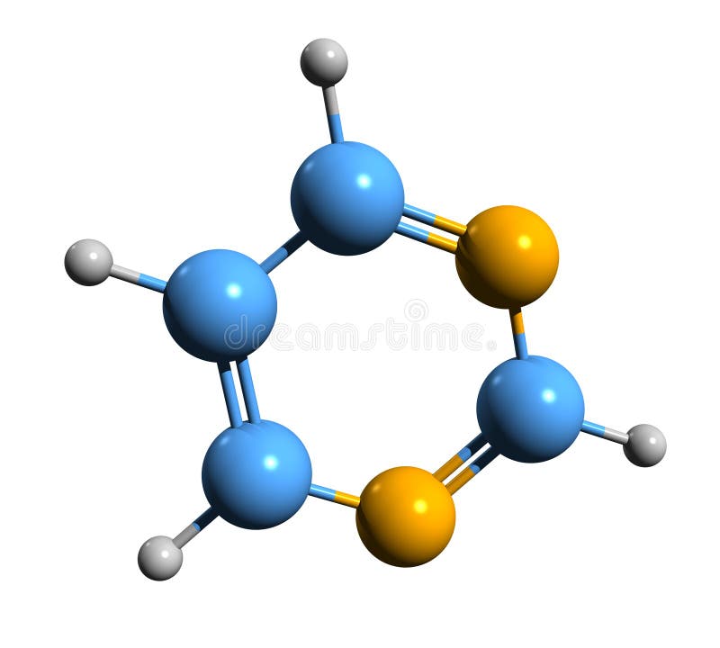 3D Image of Pyrimidine Skeletal Formula Stock Illustration ...