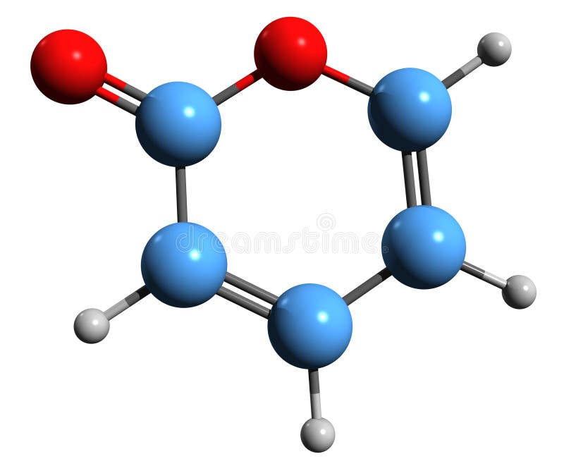 3D Image of 2-Pyrone Skeletal Formula Stock Illustration - Illustration ...