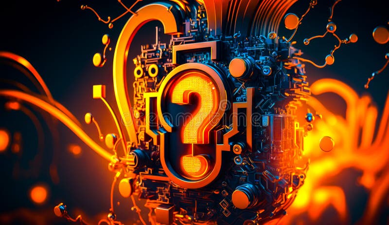 3d Image of Question Mark in the Middle of Yellow and Black Background ...