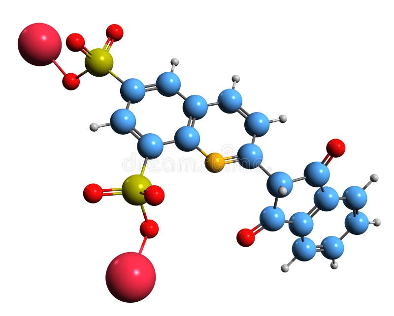 3D Image of Quinoline Yellow WS Skeletal Formula Stock Illustration ...