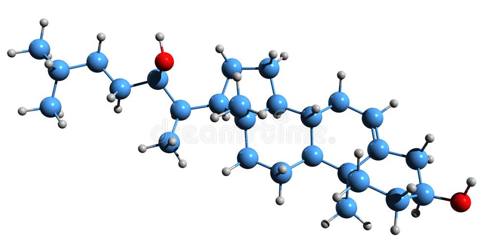 3D Image of 22R-Hydroxycholesterol Skeletal Formula Stock Illustration ...