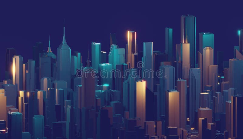 3D Image Render, Aerial View of Cityscape Background. 3d Rendering ...