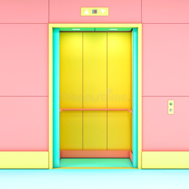 3d Image Render of a Modern Lift Stock Image - Image of lobby, door ...