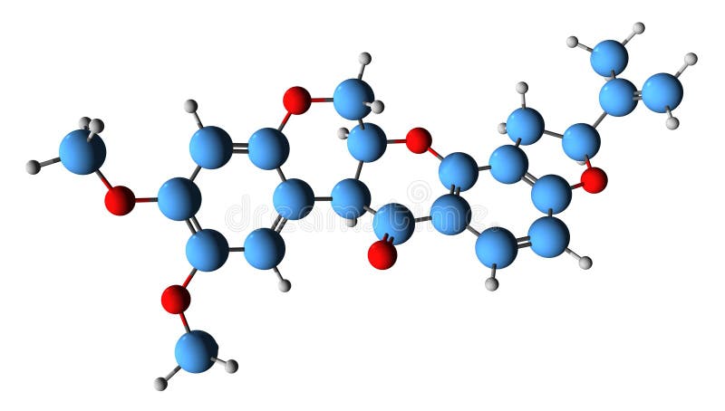3D Image of Rotenone Skeletal Formula Stock Illustration - Illustration ...