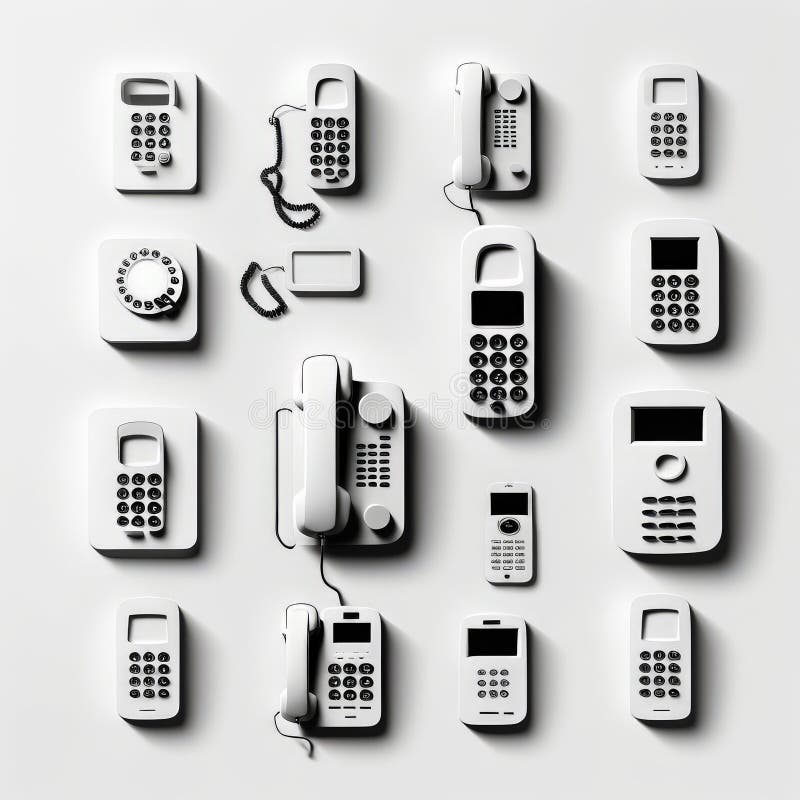 3d Image of a Set Various Electronic Phones 3 Stock Illustration ...