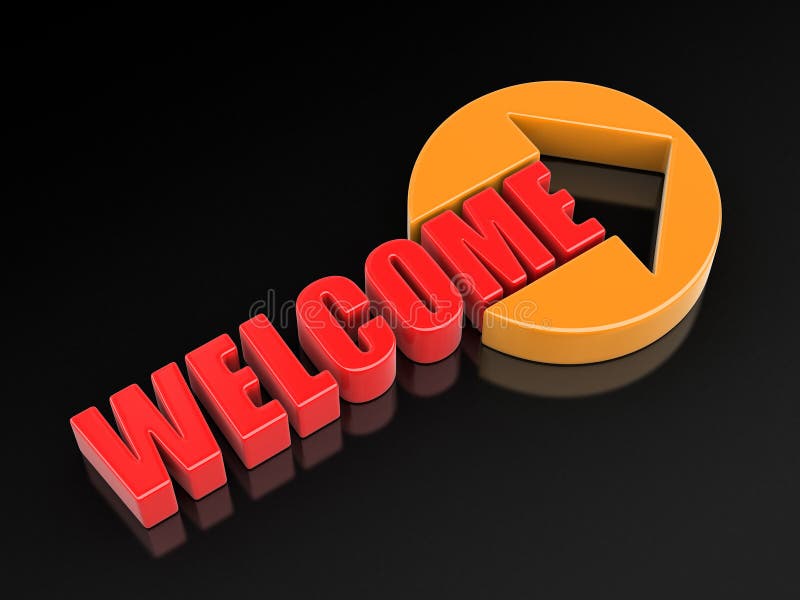 3d image of Sign welcome stock illustration. Illustration of ...