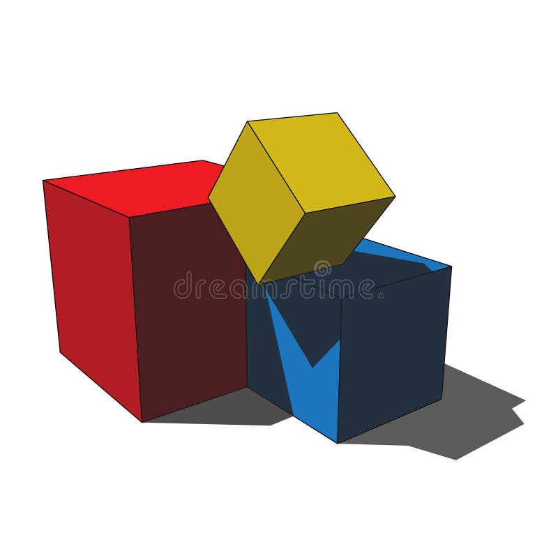 Colored Simple 3d Cubes Stock Illustrations – 415 Colored Simple 3d ...