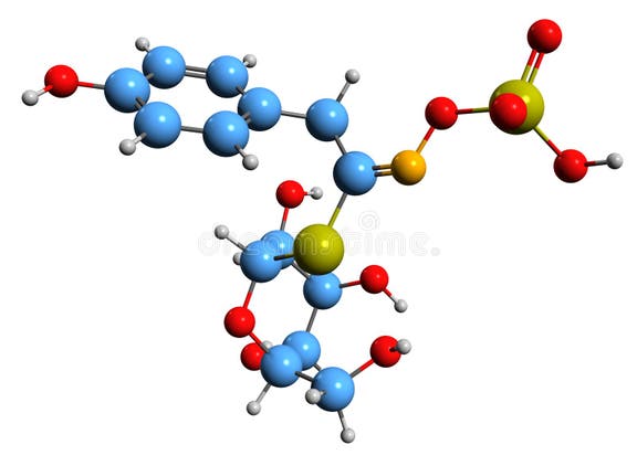3D Image of Sinalbin Skeletal Formula Stock Illustration - Illustration ...