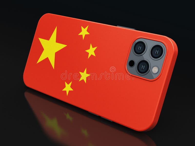 Smartphone with Chinese Flag Clipping Path Included Stock Illustration ...
