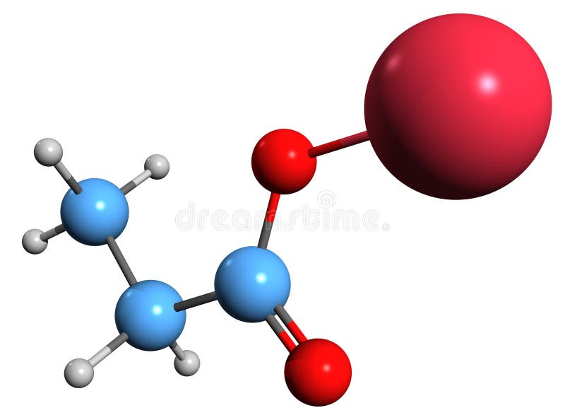 3D Image of Sodium Propionate Skeletal Formula Stock Illustration ...