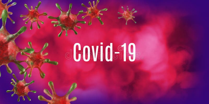 3d Image of Stylized Viruses with an Inscription on a Colorful Abstract ...