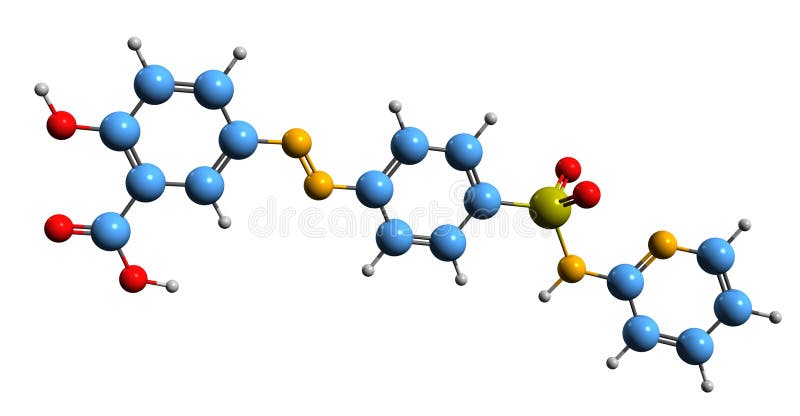 3D Image of Sulfasalazine Skeletal Formula Stock Illustration ...