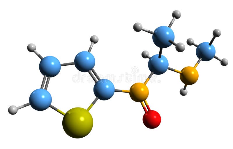 3D Image of Thiothinone Skeletal Formula Stock Illustration ...