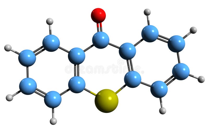 3D Image of Thioxanthone Skeletal Formula Stock Illustration ...
