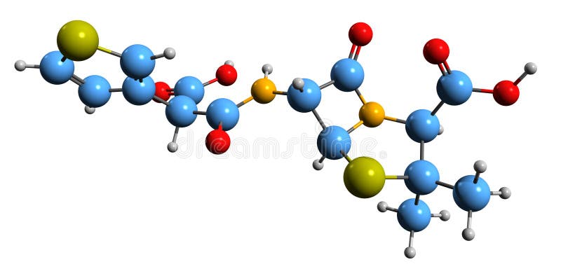 3D Image of Ticarcillin Skeletal Formula Stock Illustration ...