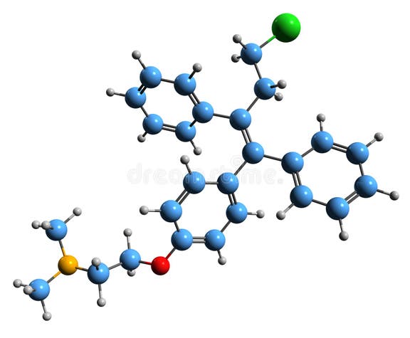 3D Image of Toremifene Skeletal Formula Stock Illustration ...