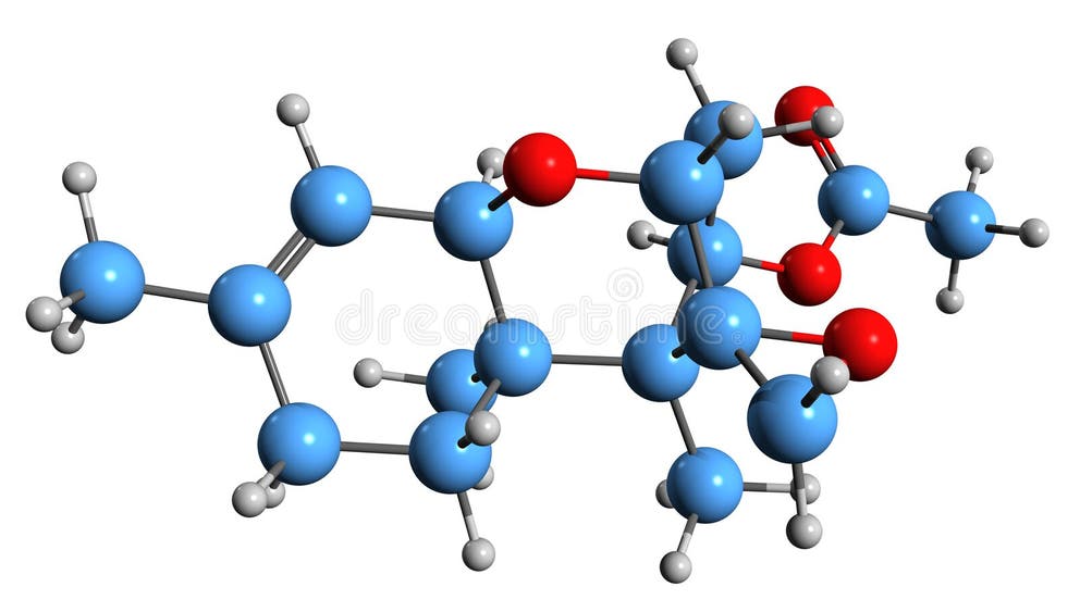 3D Image of Trichodermin Skeletal Formula Stock Illustration ...
