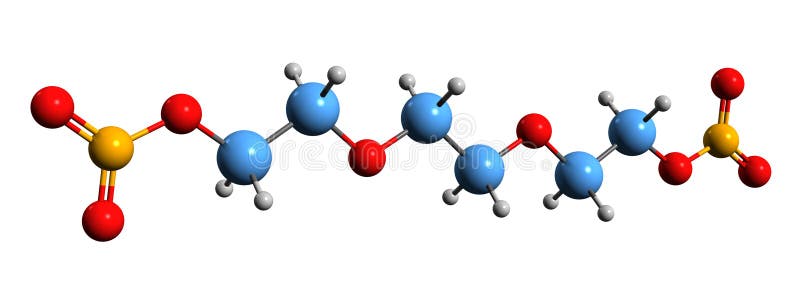 3D Image of Triethylene Glycol Dinitrate Skeletal Formula Stock ...
